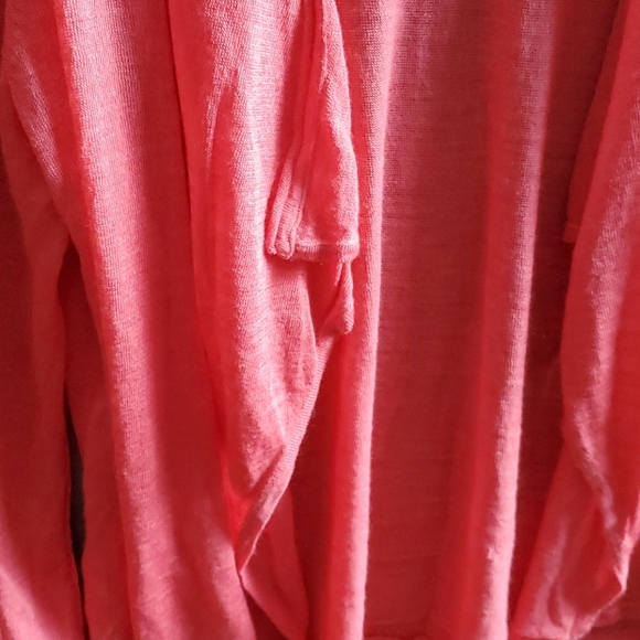 LOFT | Sweaters | Loft Coral Open Front Waterfall Cardigan | Poshmark